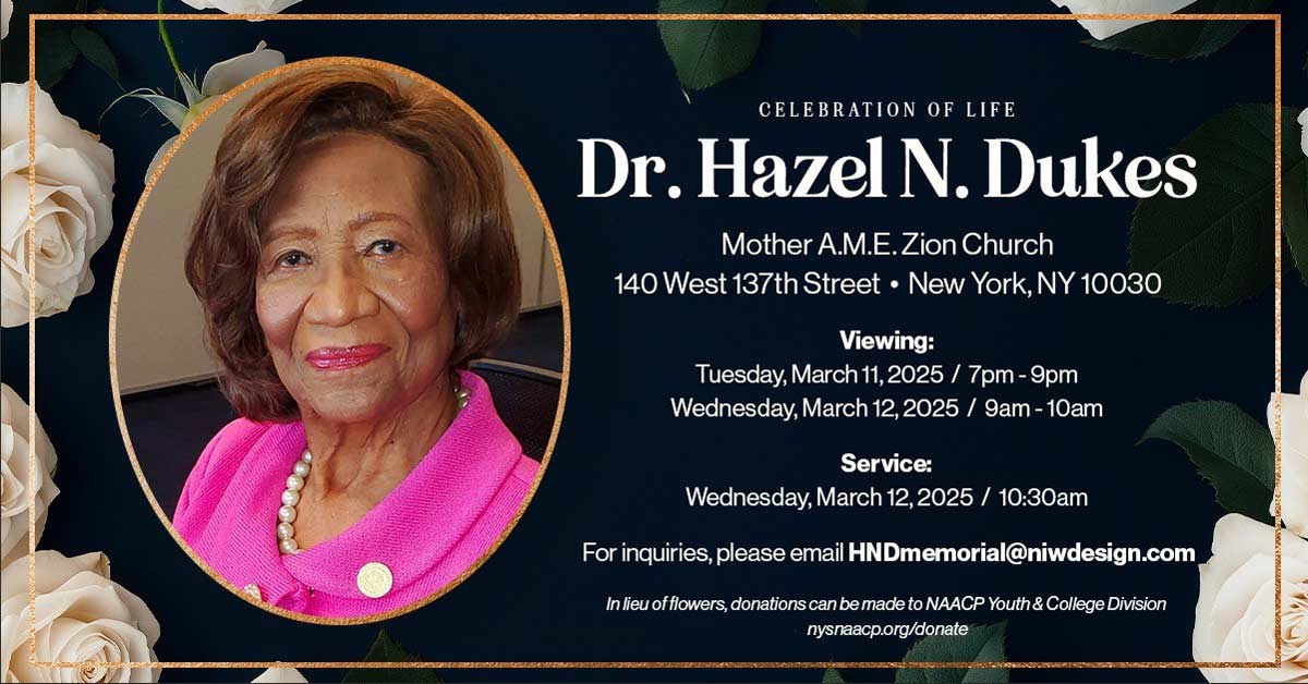 NAACP Legend and Freedom Fighter Hazel Dukes Passes | Our Time Press